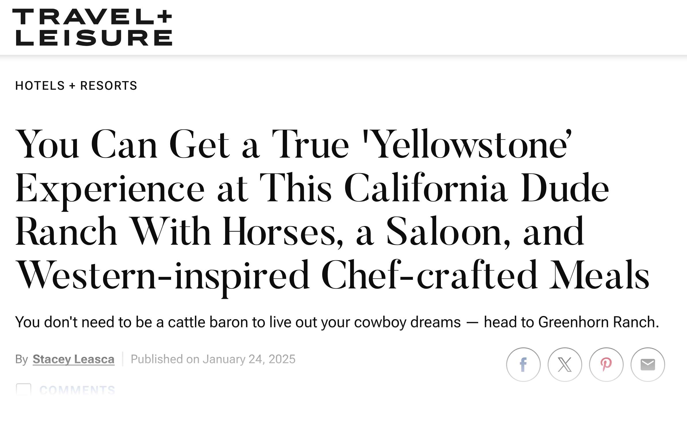 California's Finest Dude Ranch - Greenhorn Ranch